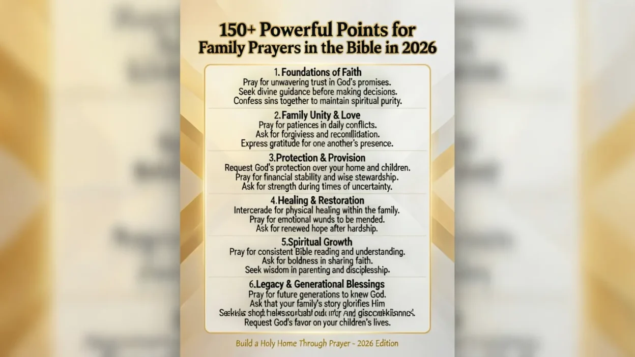 150+ Powerful Points for Family Prayers in the Bible in 2026