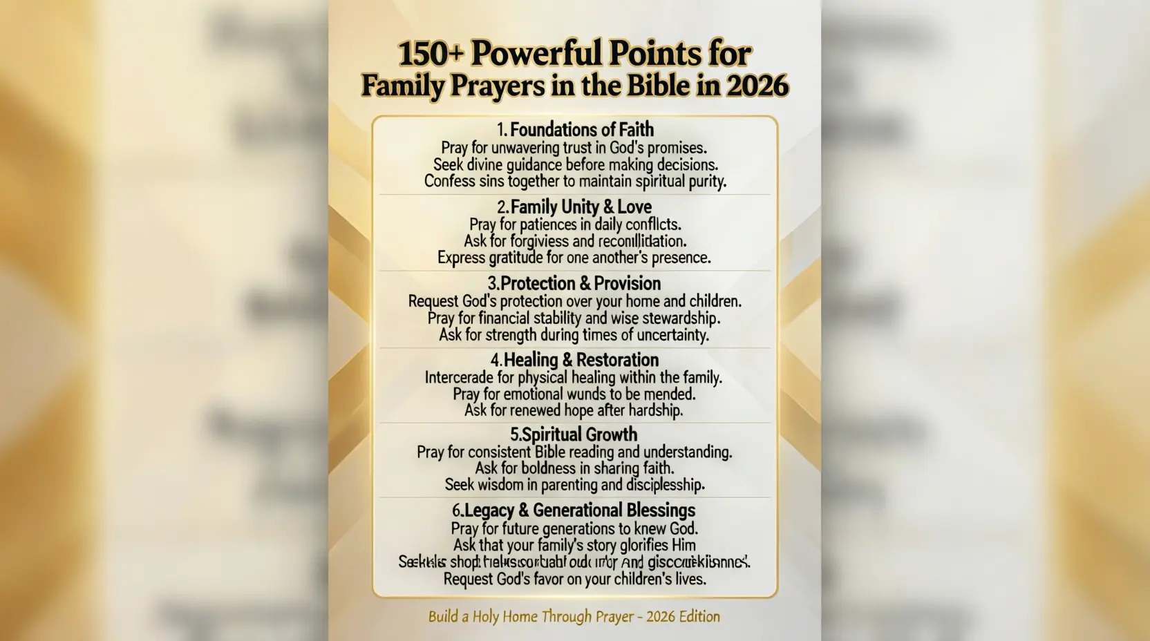150+ Powerful Points for Family Prayers in the Bible in 2026